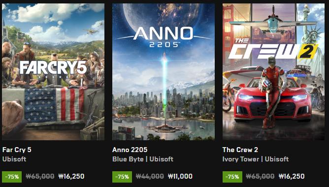 게임 - Epic Games 에서 Ubisoft 퍼블리셔 할인전 (3월 10일까지)