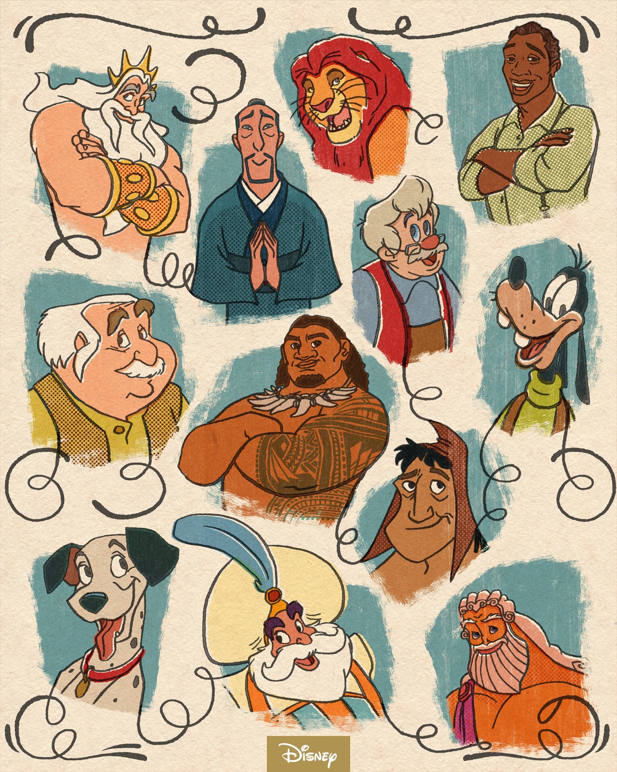 만화 - 디즈니, 아버지의 날 기념 일러스트.jpg