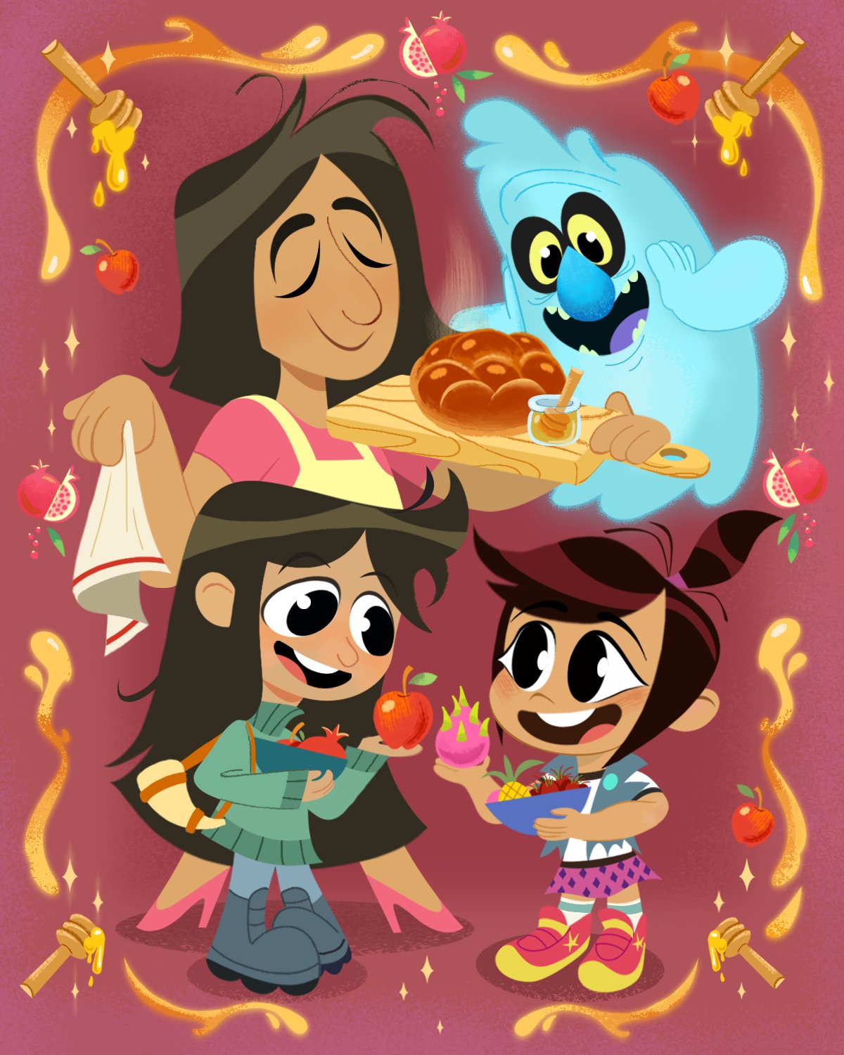 만화 - 디즈니 '몰리 맥기와 유령' 나팔절 (Rosh Hashanah) 기념 일러스트.jpg